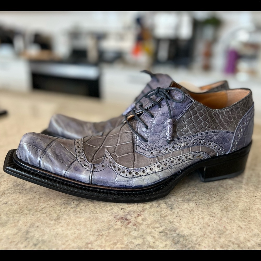 Rare Mauri Major Blue / Charcoal Grey Genuine Alligat… - Gem